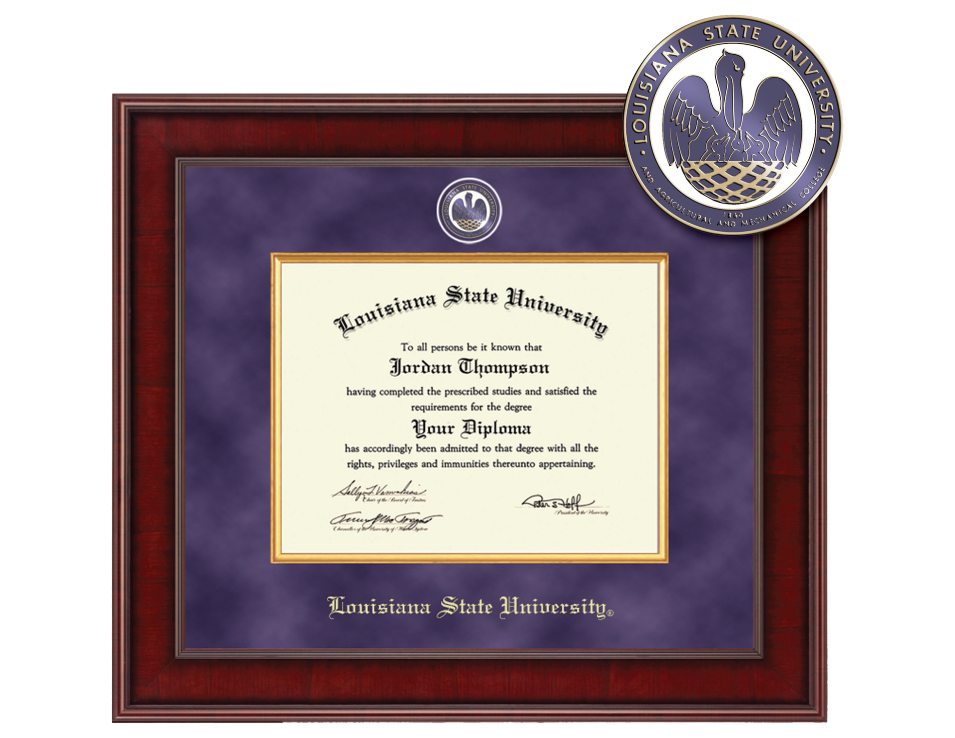 Masters Degree Diploma Frame American University. Regal Diploma Frame.